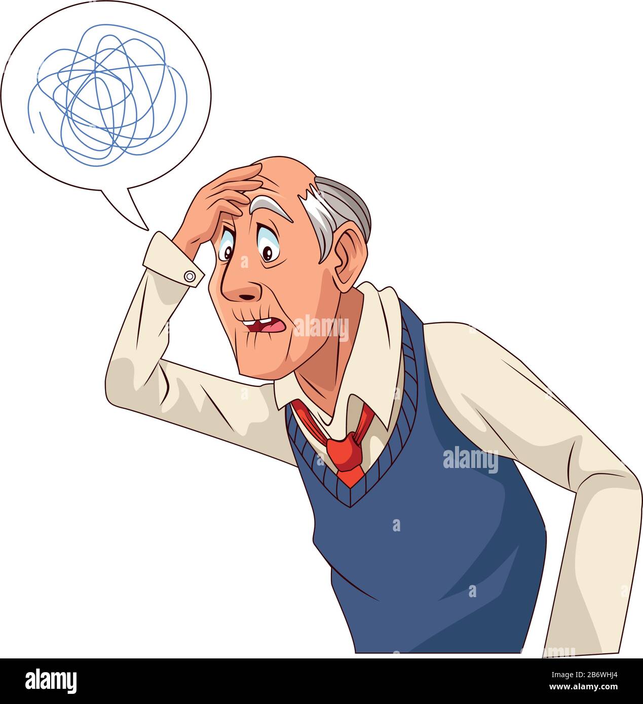 old grandfather with scribble in speech bubble Stock Vector Image & Art ...