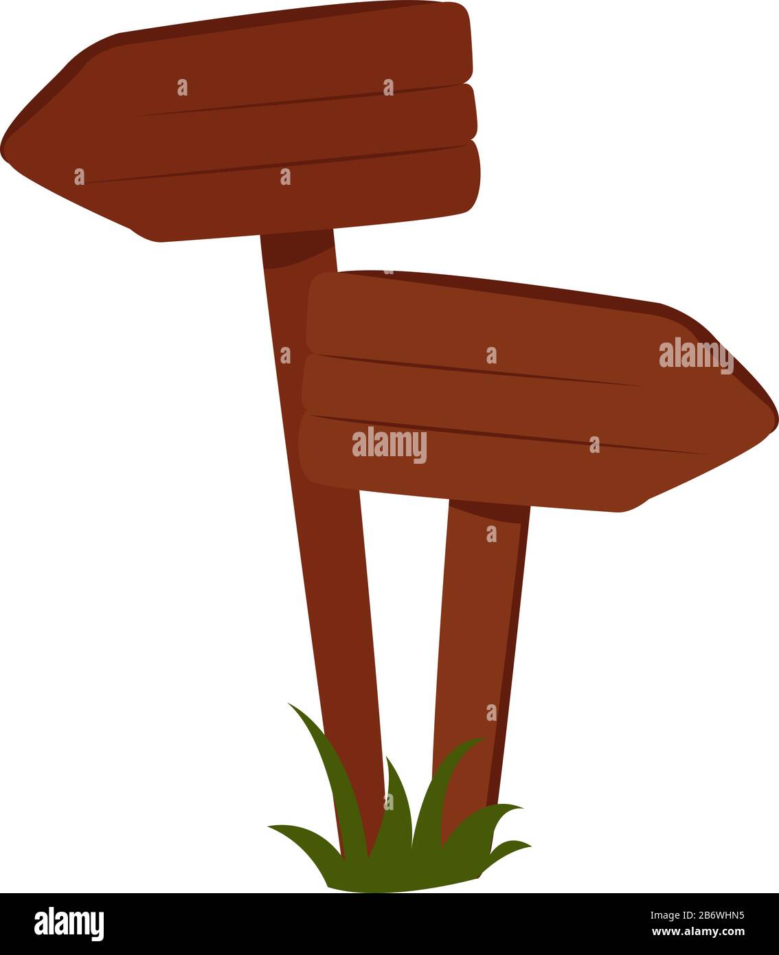 Wooden road sign, illustration, vector on white background Stock Vector ...