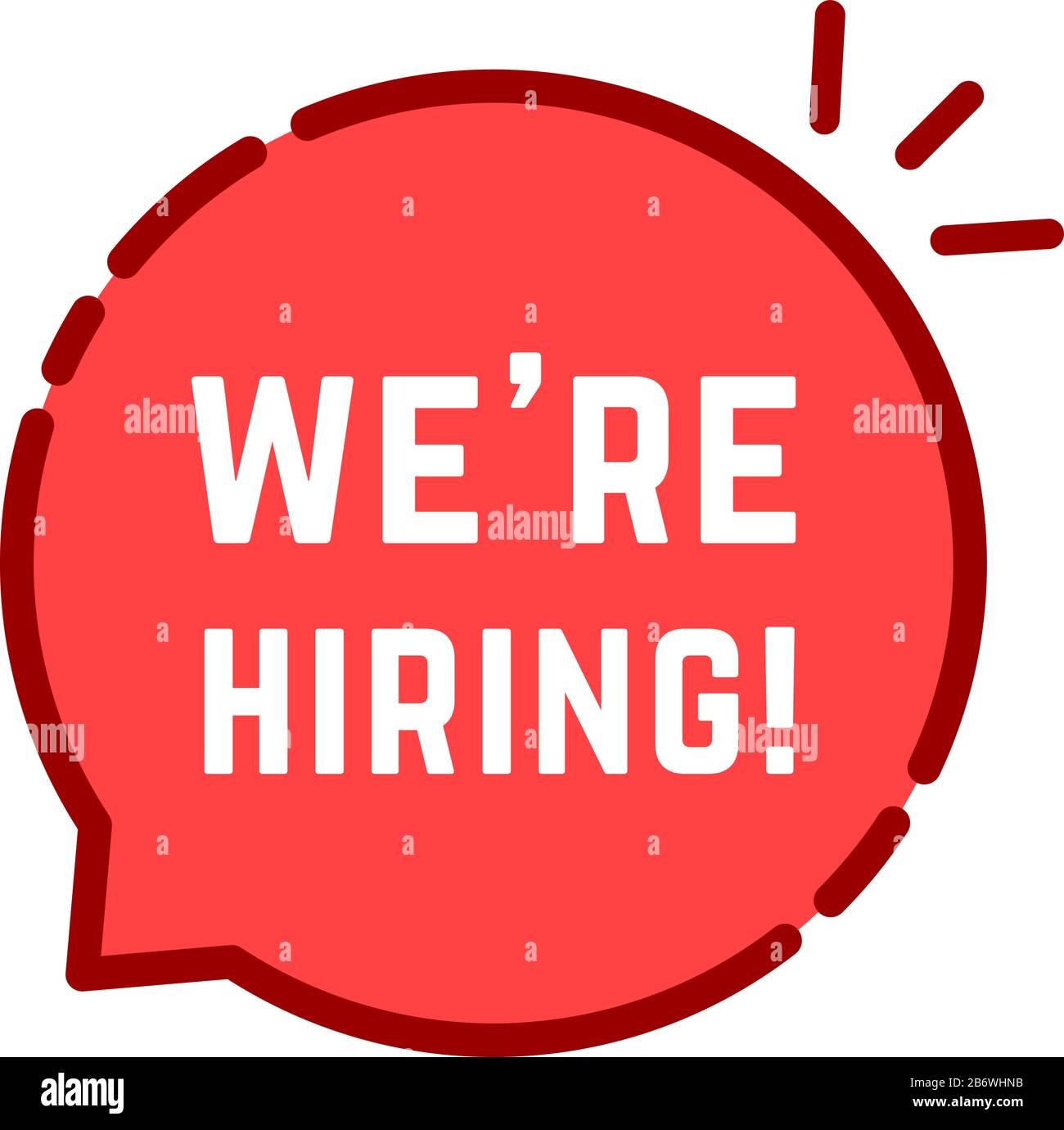 red cartoon linear we are hiring logo Stock Vector Image & Art - Alamy