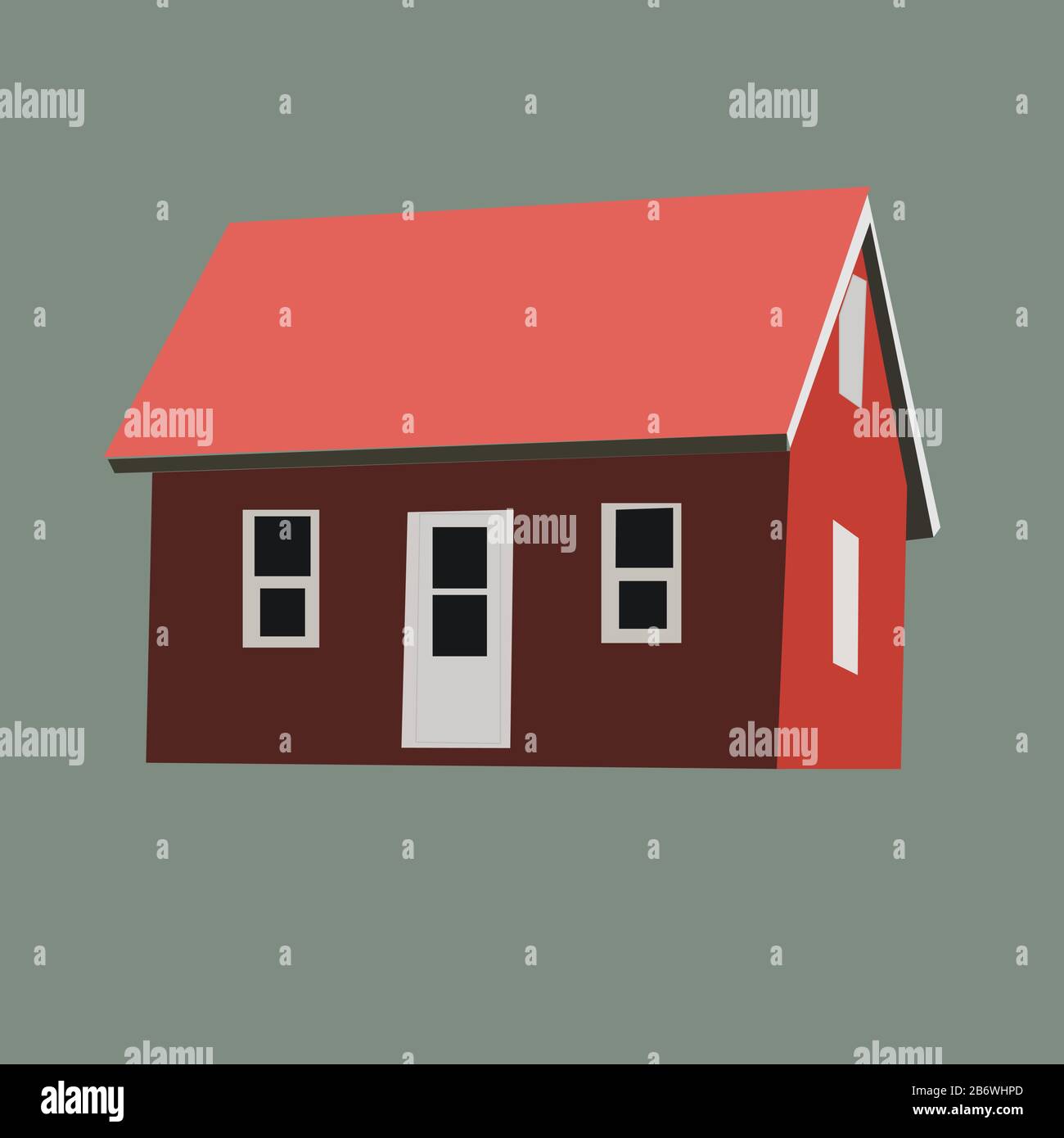 Red house, illustration, vector on white background Stock Vector Image ...