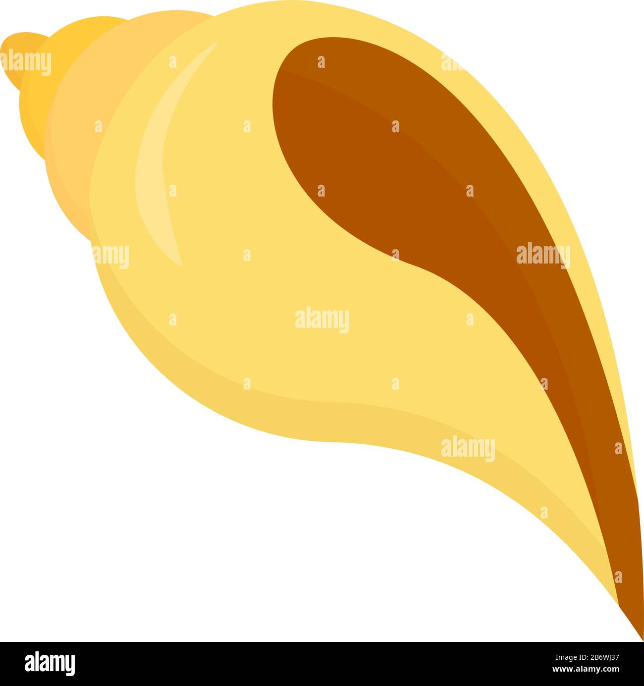 Yellow sea shell, illustration, vector on white background Stock Vector ...