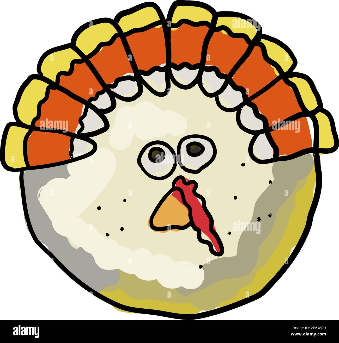 Turkey face in food, illustration, vector on white background Stock ...