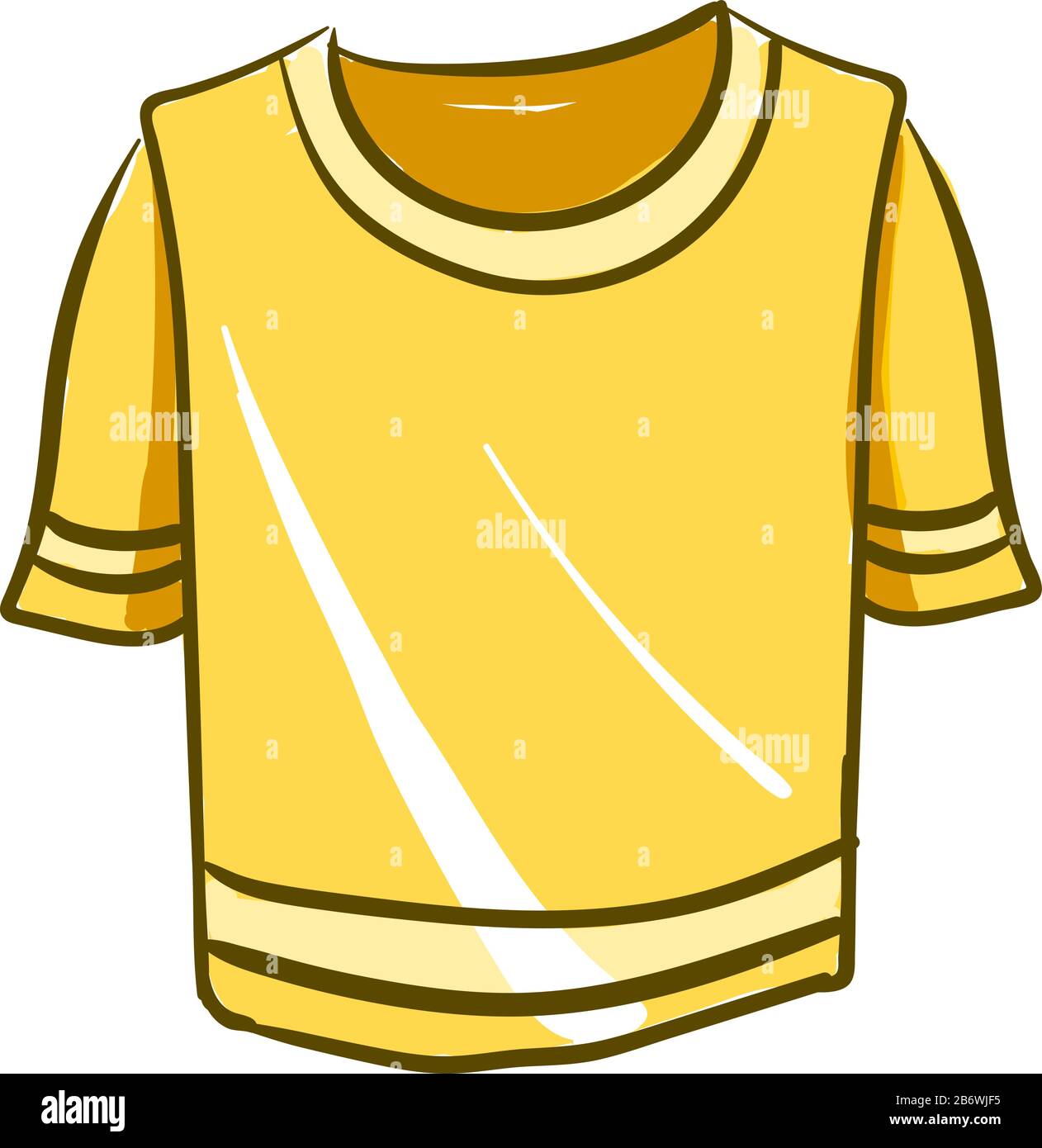 Yellow shirt, illustration, vector on white background Stock Vector ...
