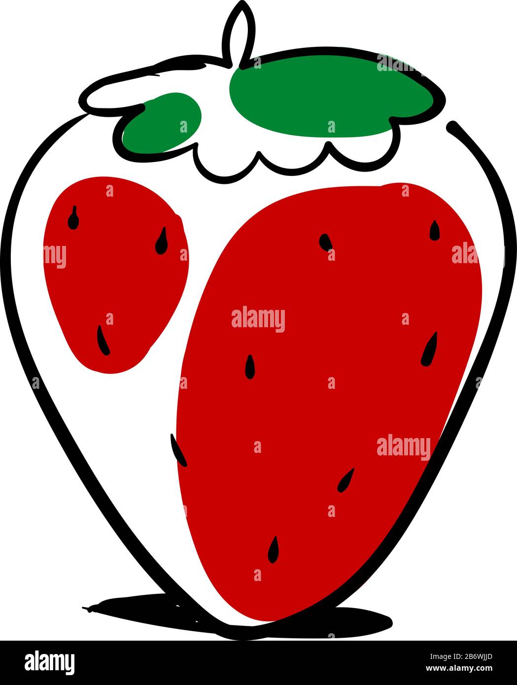 Strawberry drawing, illustration, vector on white background Stock ...