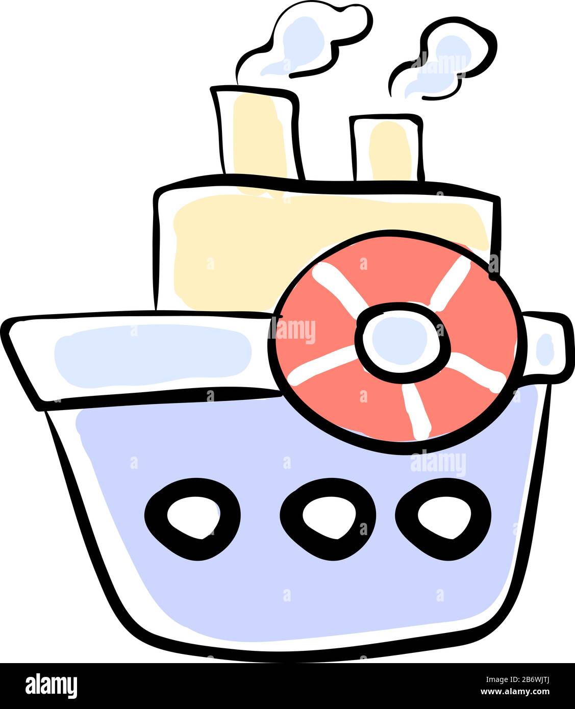 Small ship, illustration, vector on white background Stock Vector Image ...