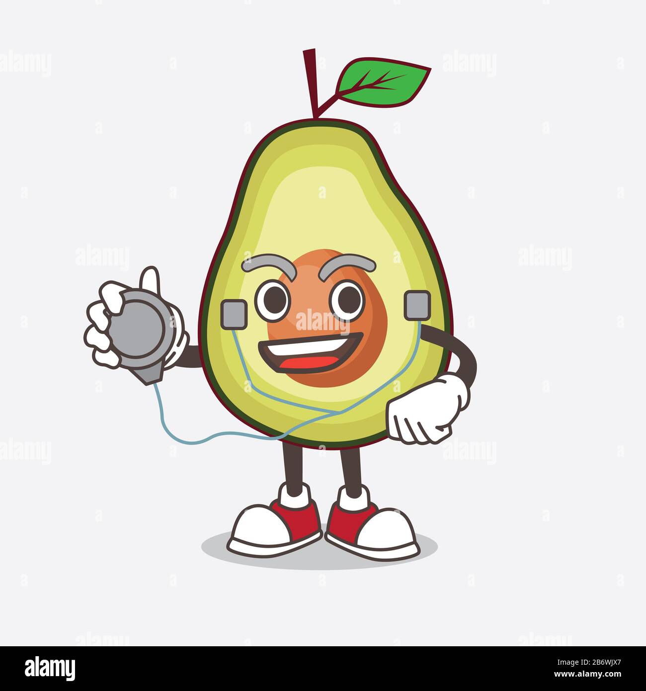 An illustration of Avocado Fruit cartoon mascot character as a Doctor ...