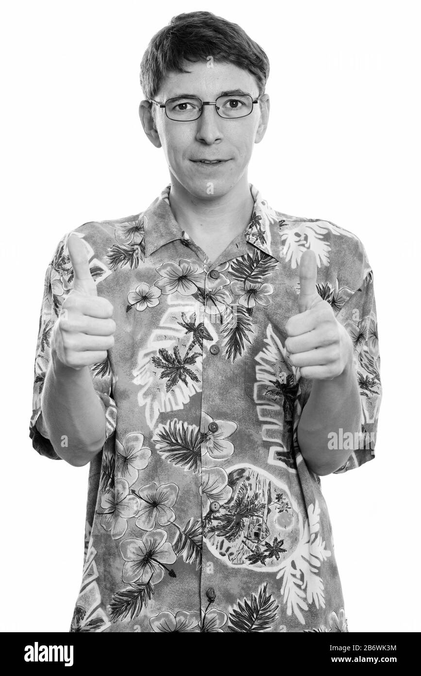 Man portrait thumbs up Black and White Stock Photos & Images - Alamy