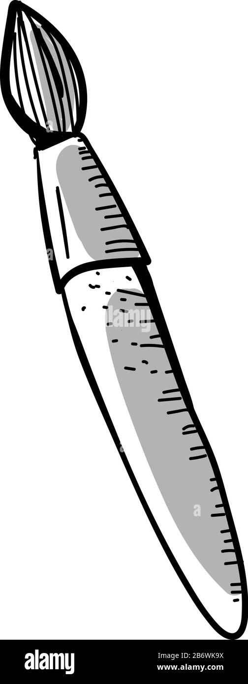Painting brush drawing, illustration, vector on white background Stock ...