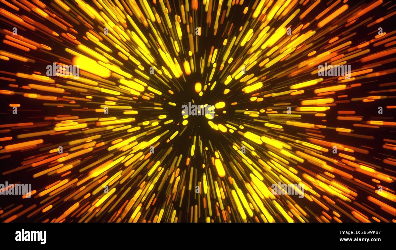 3d rendering movement through stars. Hyper jump into another galaxy ...