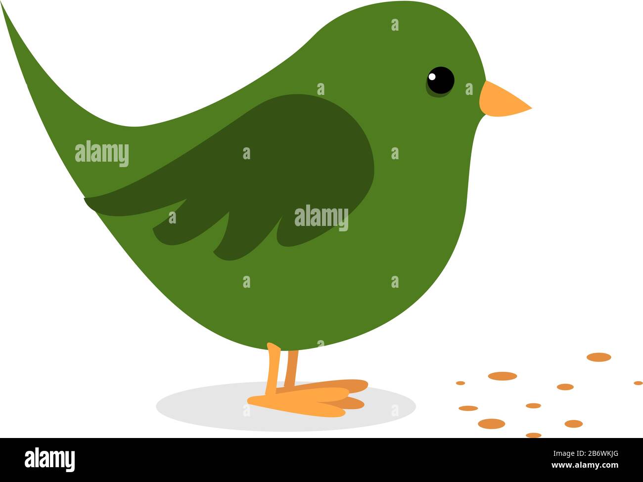 Green bird, illustration, vector on white background Stock Vector Image ...