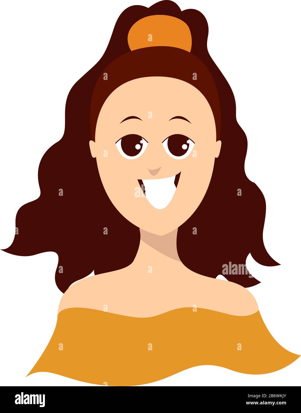 Girl in yellow, illustration, vector on white background Stock Vector ...