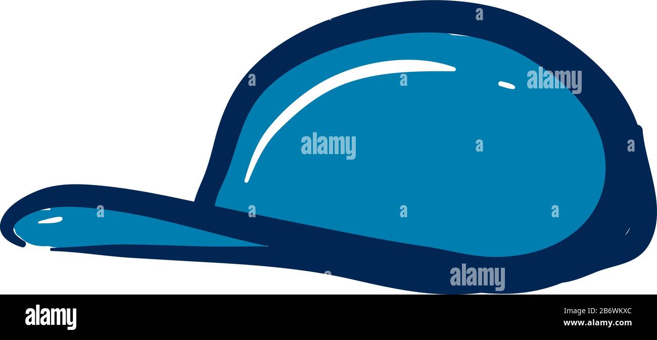 Blue baseball cap, illustration, vector on white background Stock ...