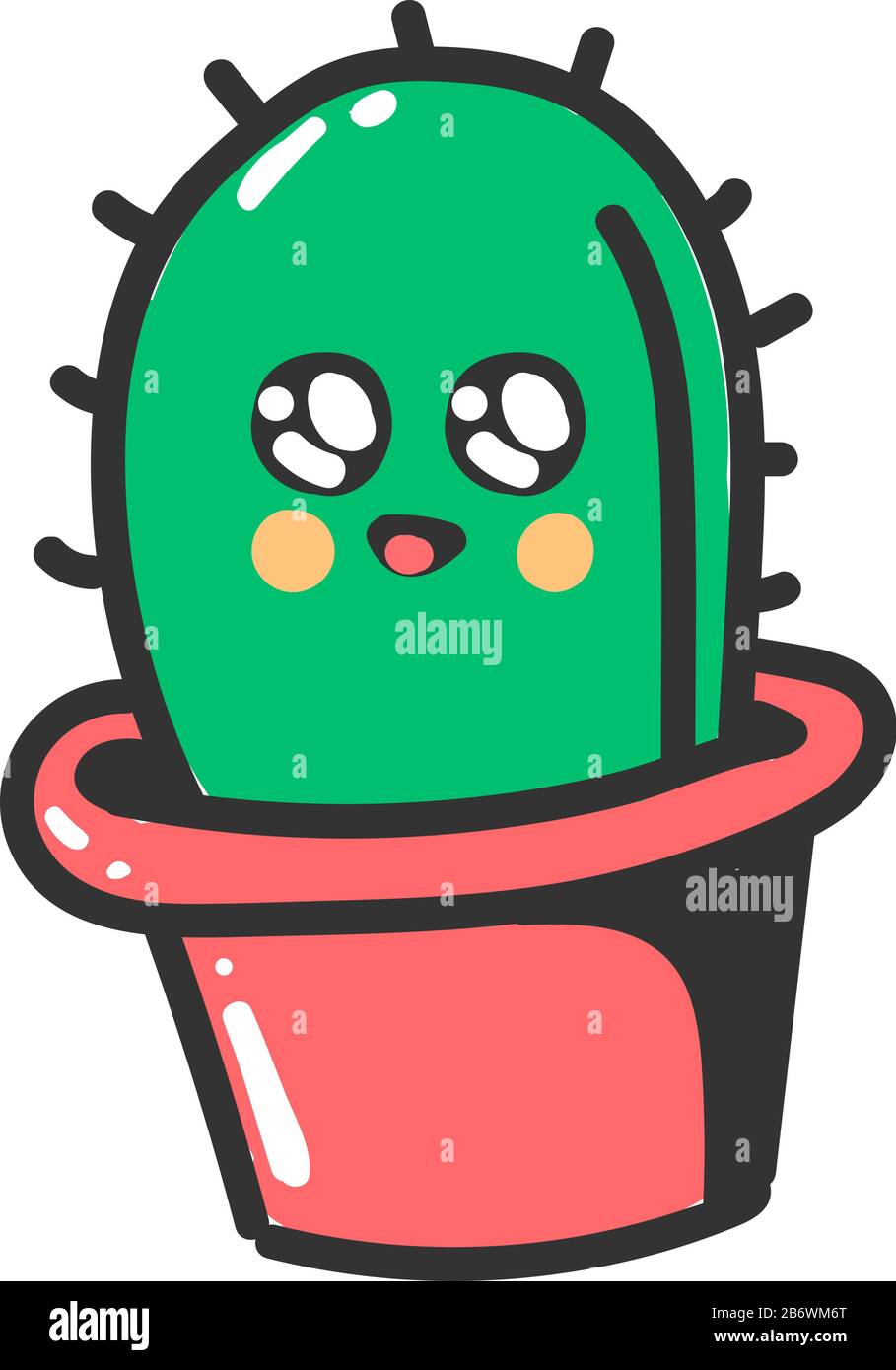 Vector kawaii flower pot Cut Out Stock Images & Pictures - Alamy