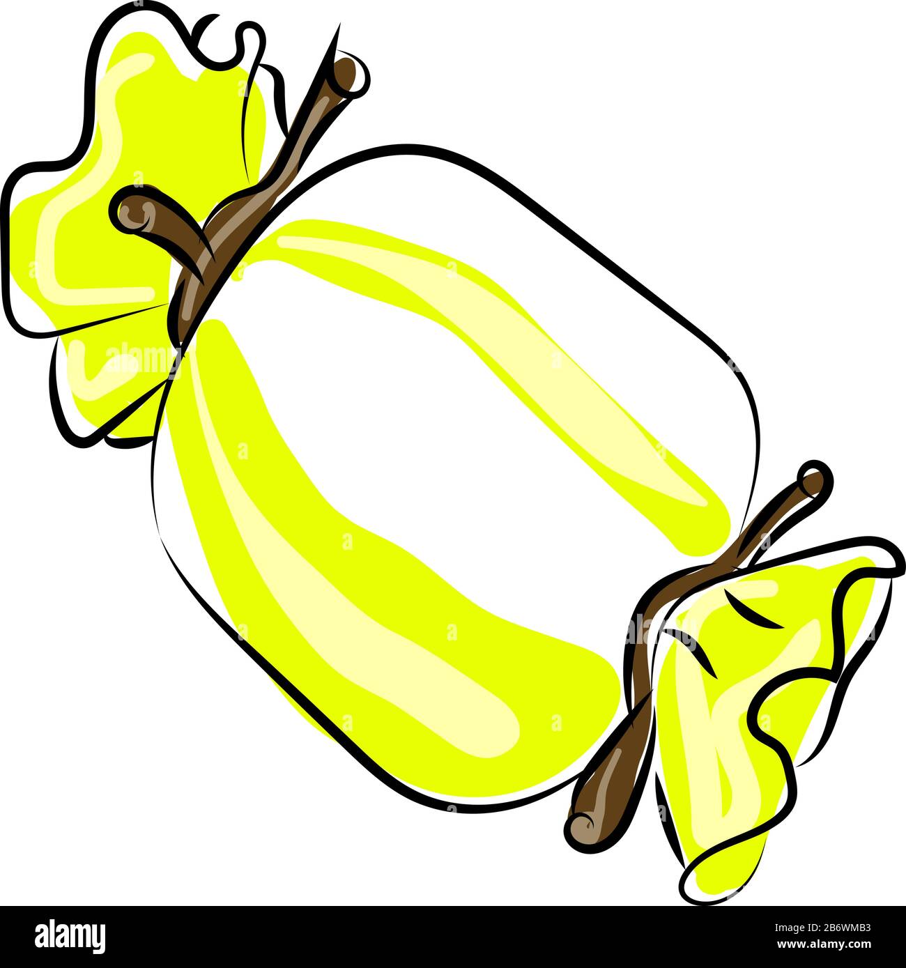 Yellow candy, illustration, vector on white background Stock Vector ...