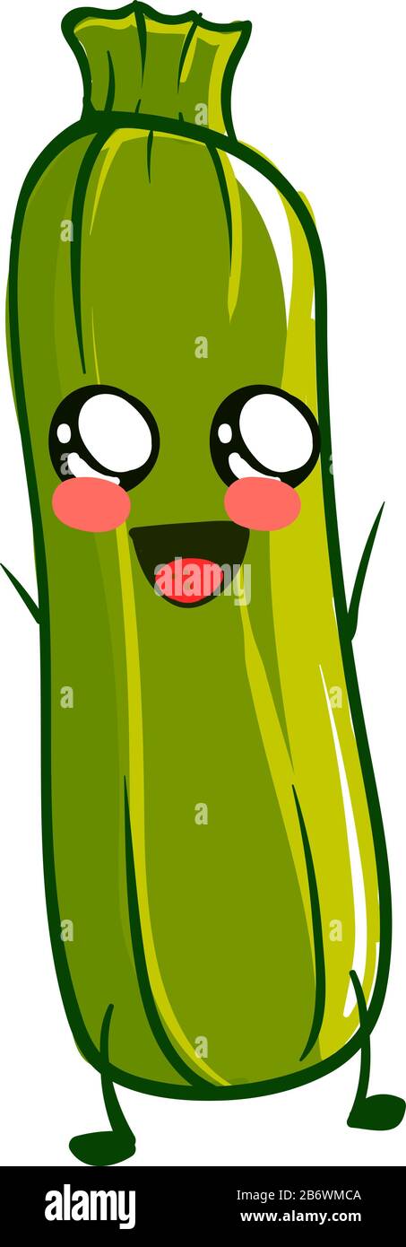 Cute zucchini, illustration, vector on white background Stock Vector ...