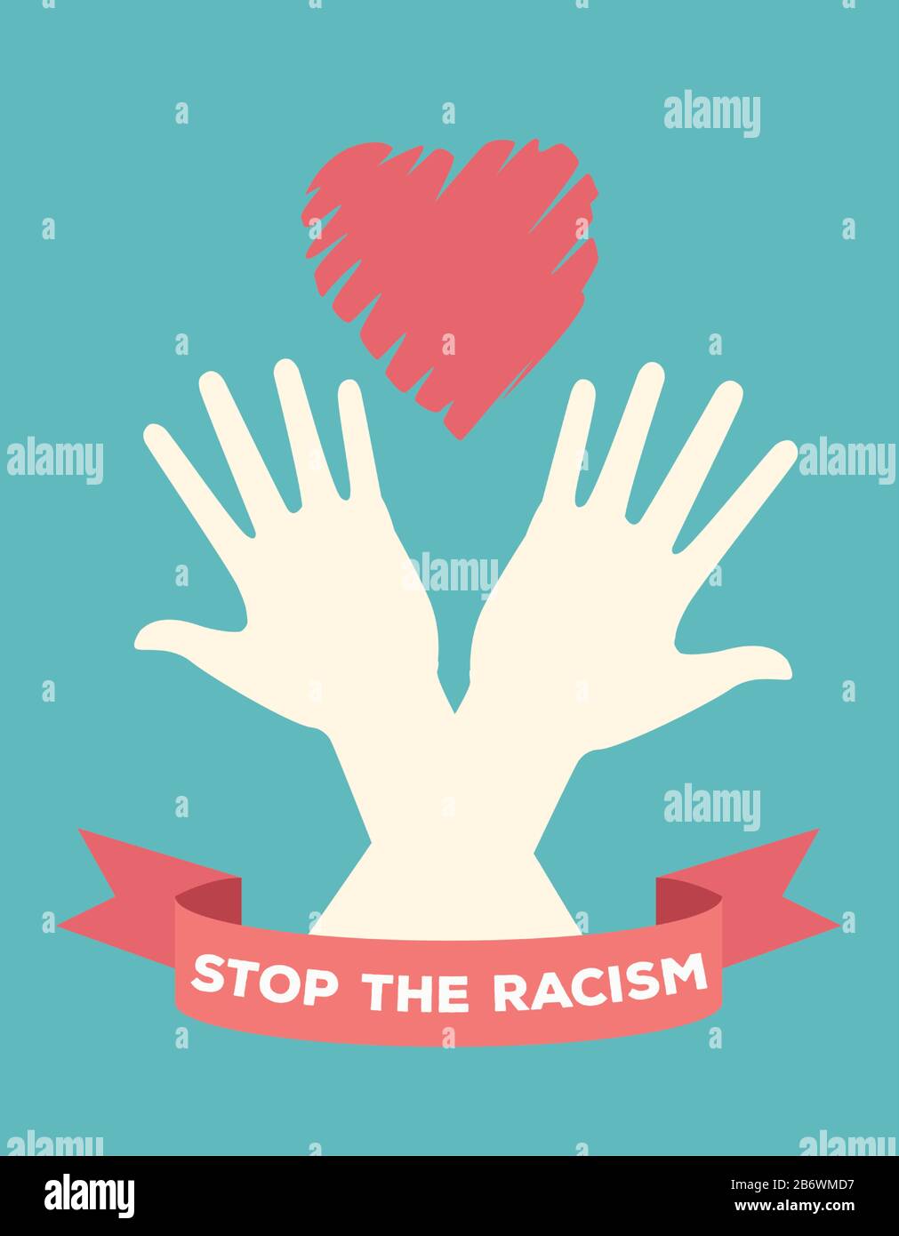 interracial hands with heart stop racism campaign Stock Vector Image ...