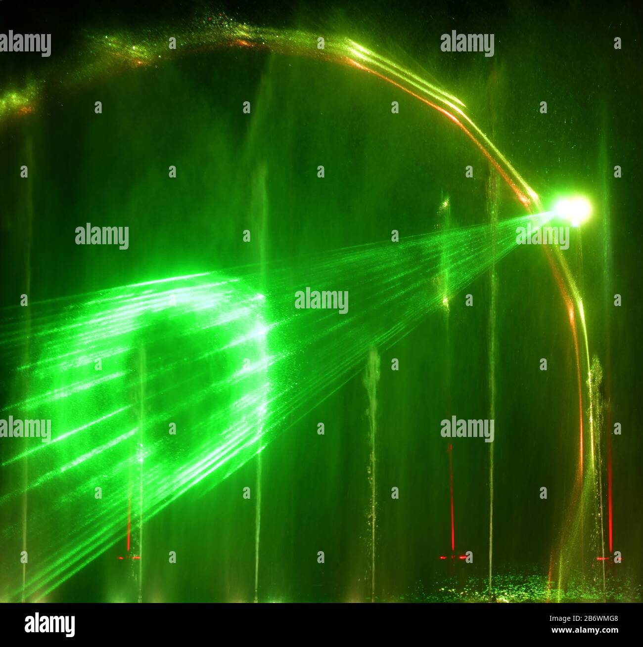 Colorful water fountains. Beautiful laser and fountains show. Large ...