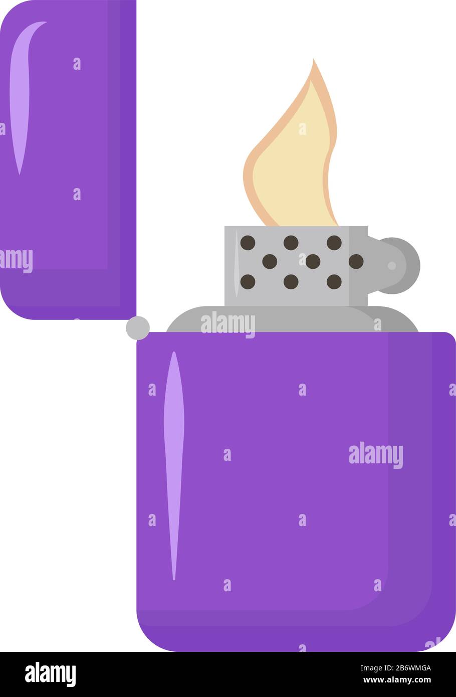 Zippo lighter, illustration, vector on white background Stock Vector ...