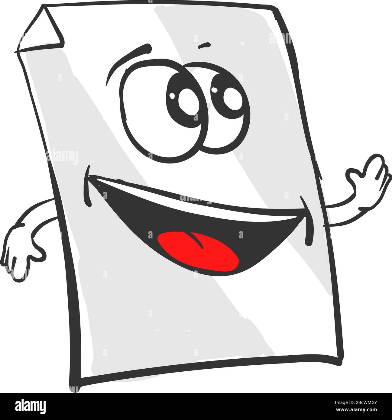 Happy piece of paper, illustration, vector on white background Stock ...