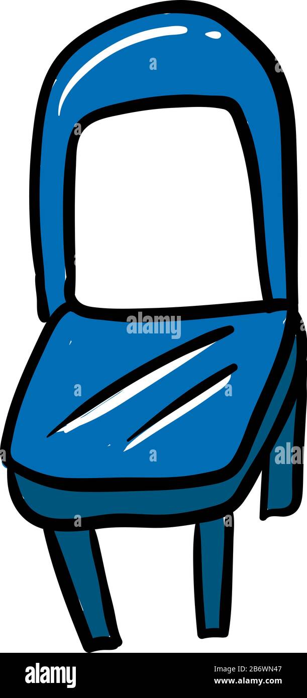 Blue chair, illustration, vector on white background Stock Vector Image ...