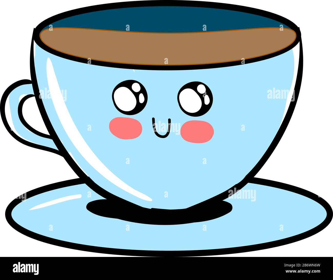 Cute cup of coffee, illustration, vector on white background Stock ...