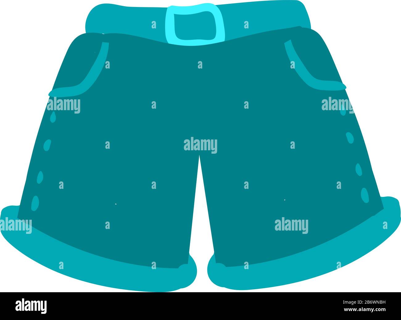 Flat blue shorts, illustration, vector on white background Stock Vector ...
