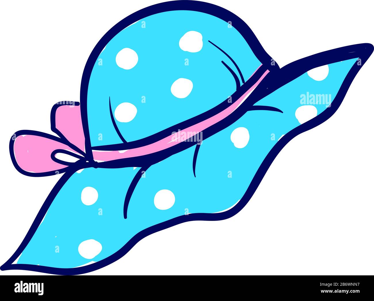 Blue long hat, illustration, vector on white background Stock Vector ...
