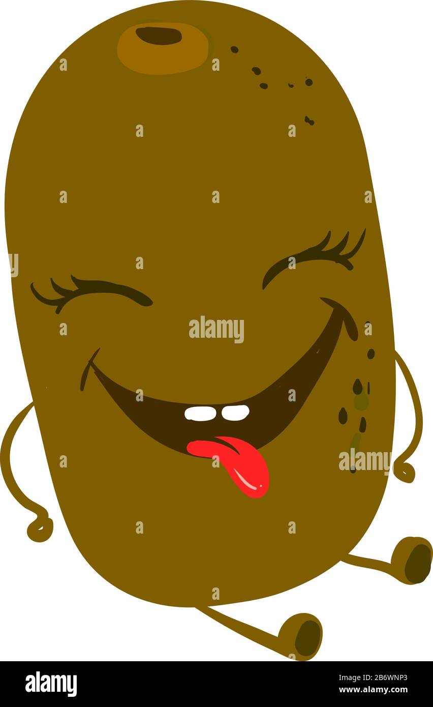 Happy kiwi, illustration, vector on white background Stock Vector Image ...