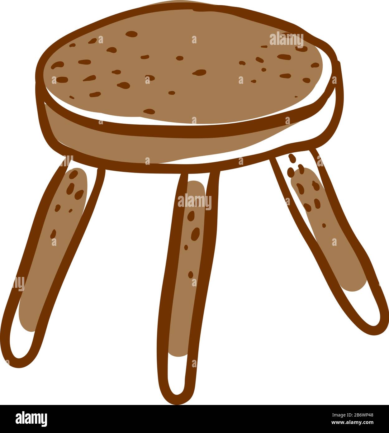 Wooden stool, illustration, vector on white background Stock Vector ...