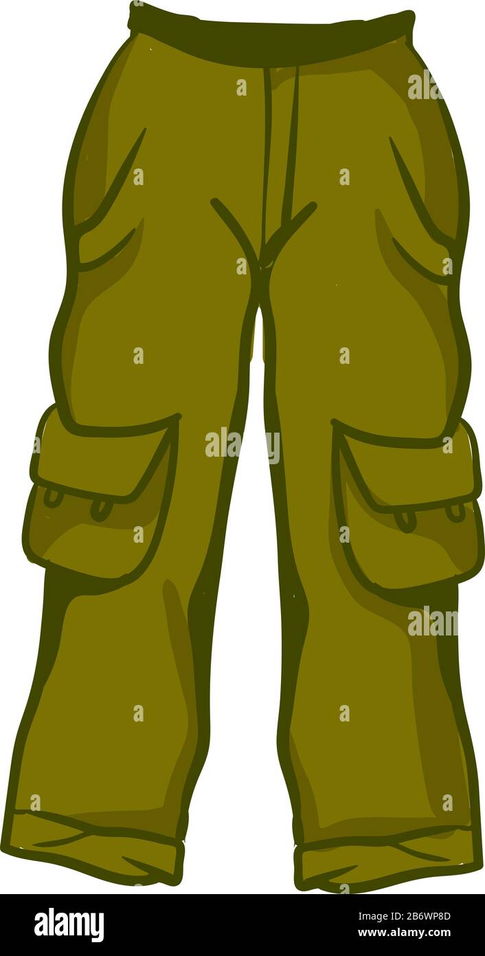 Green pants, illustration, vector on white background Stock Vector ...