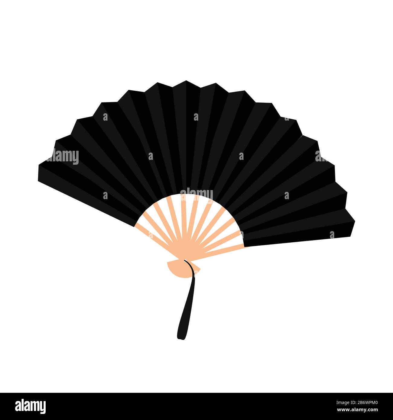 Black chinese folding hand fan vector isolated on white Stock Vector ...