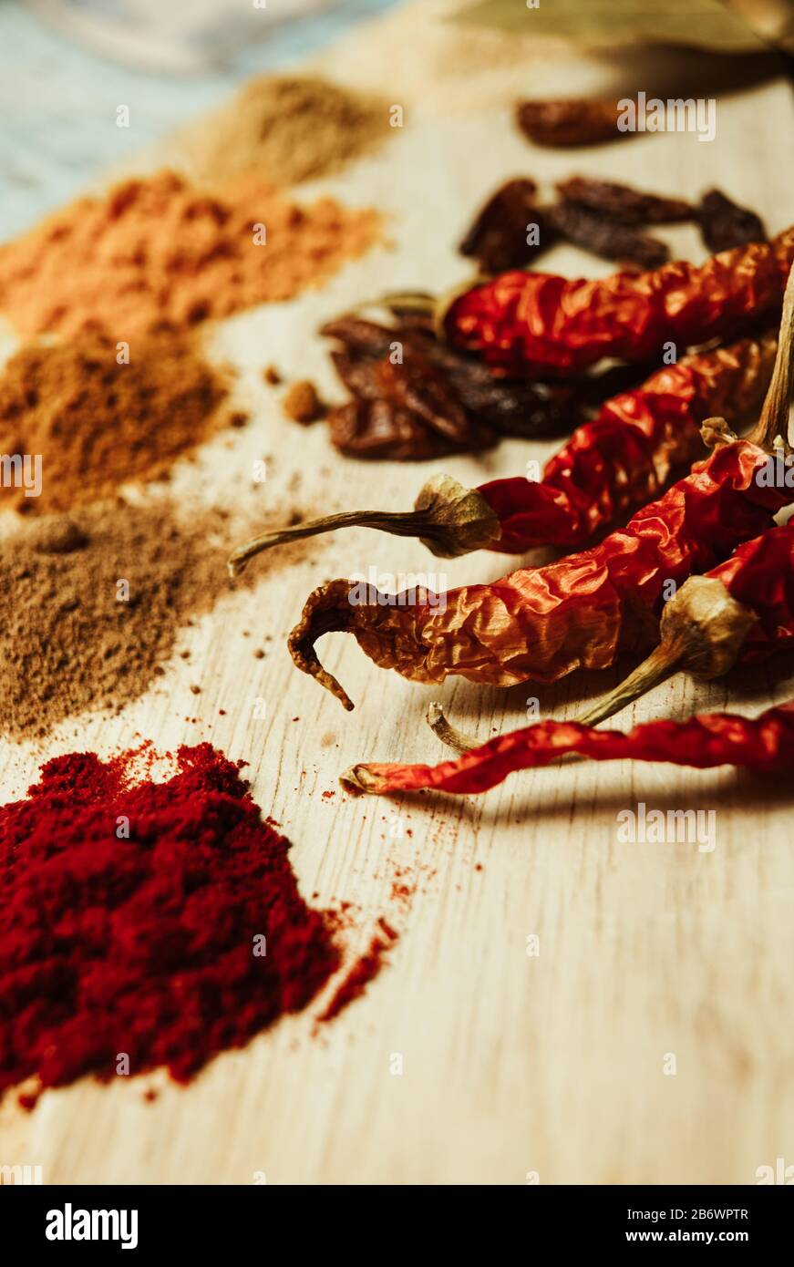 Still life of exotic and hot spices Stock Photo - Alamy
