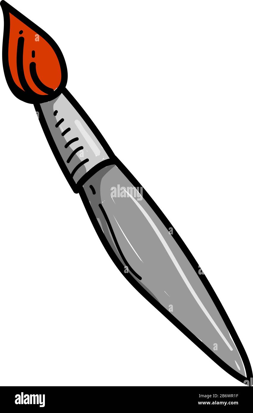 Long paint brush, illustration, vector on white background Stock Vector ...