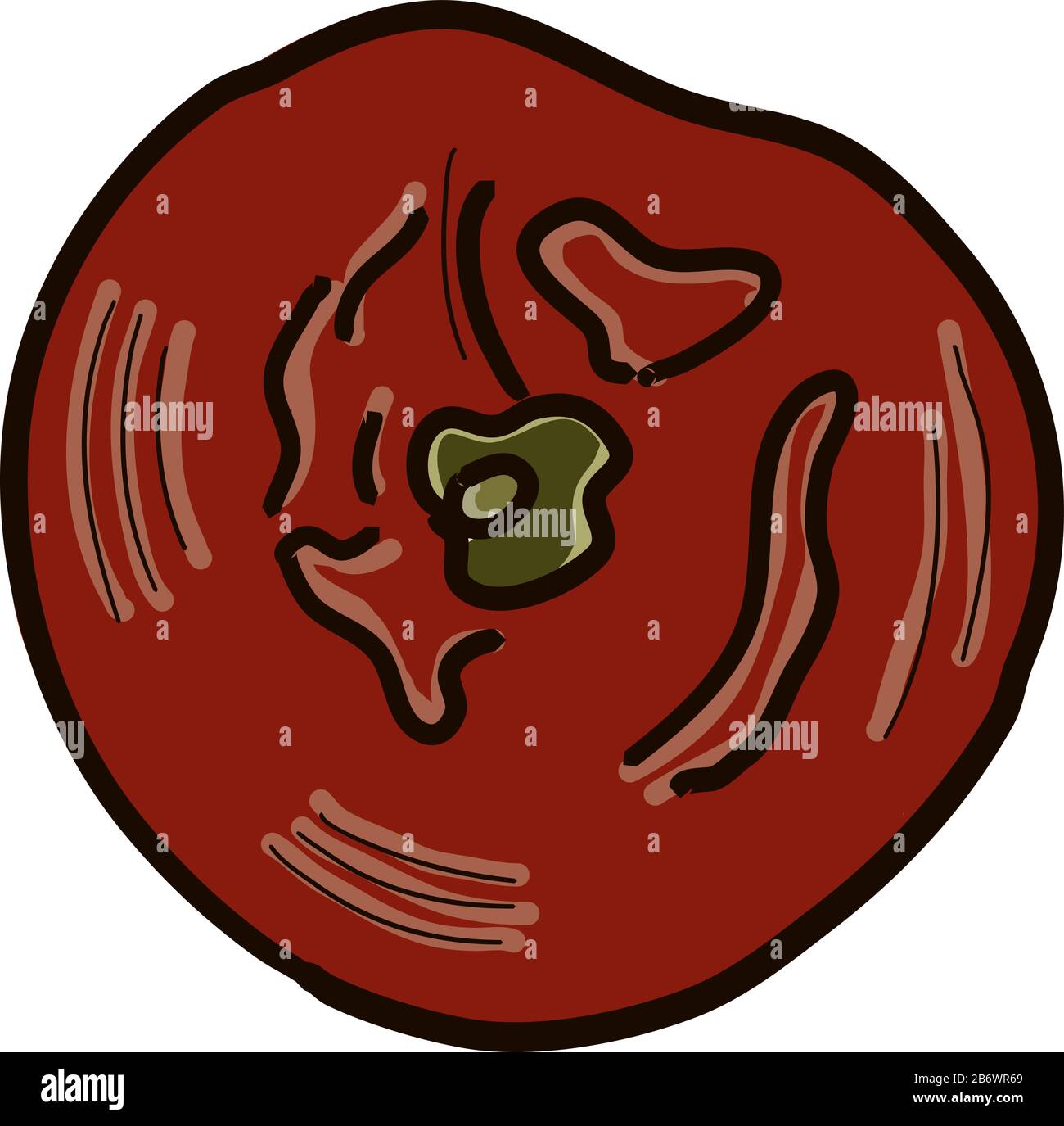 Fresh red apple, illustration, vector on white background Stock Vector ...