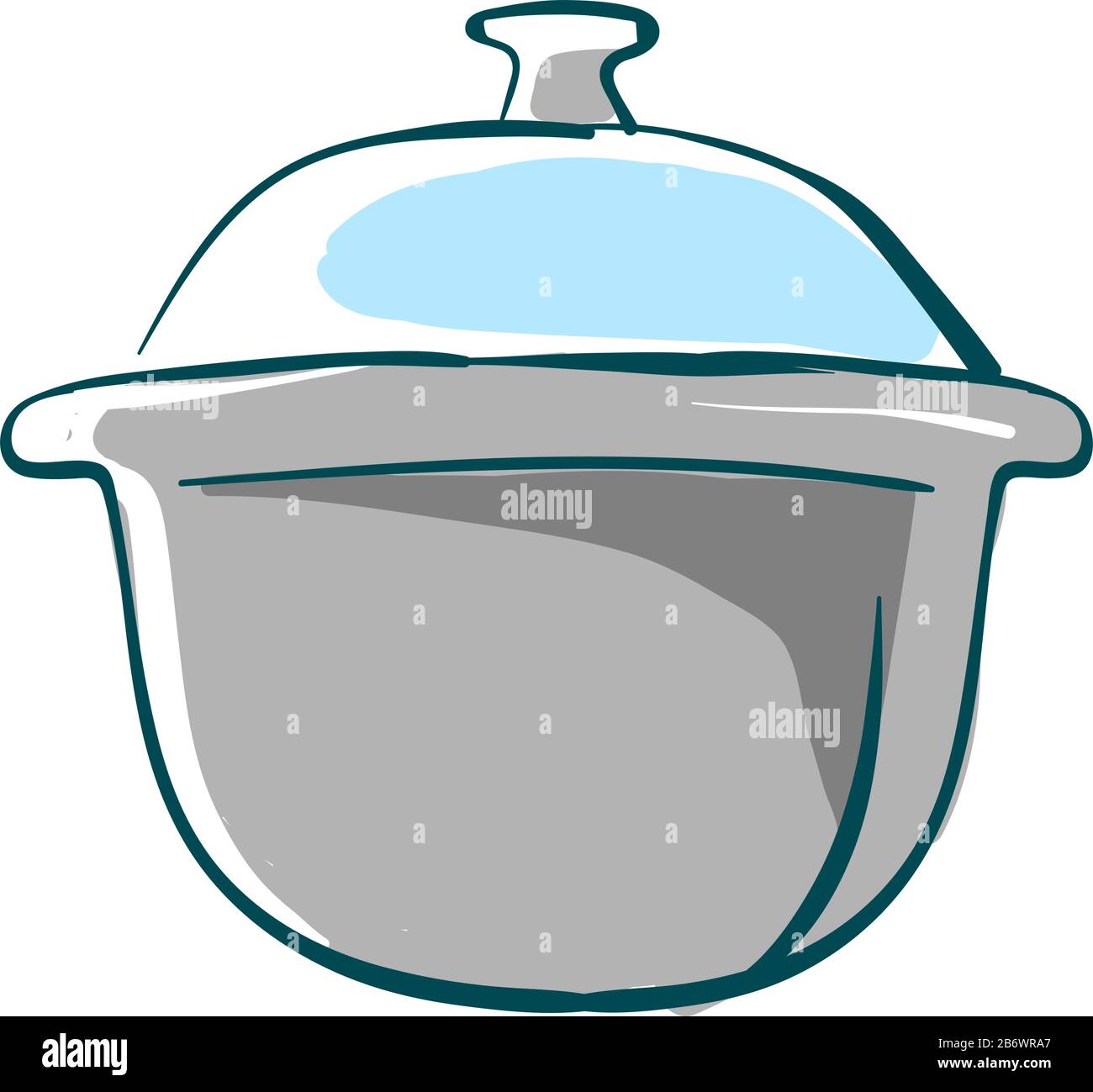 Kitchen pot sketch, illustration, vector on white background Stock ...