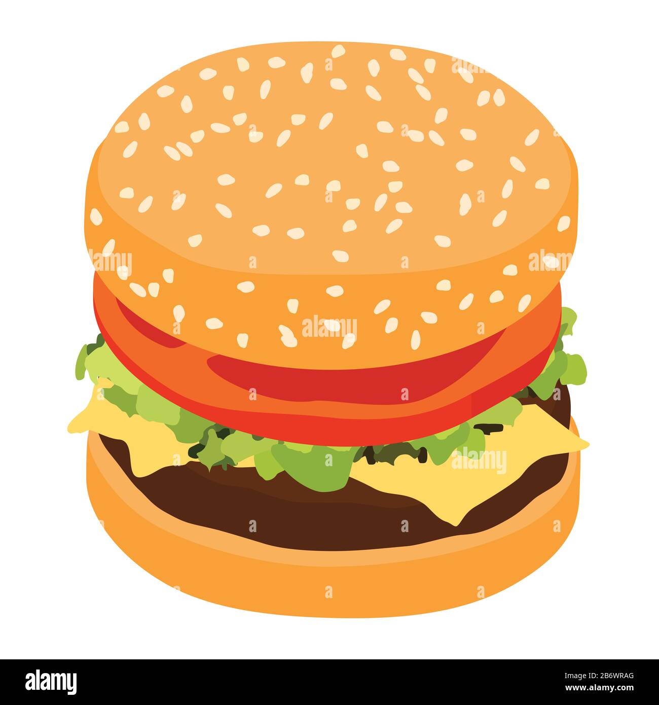 Vector Realistic Hamburger Classic Burger American Cheeseburger with ...