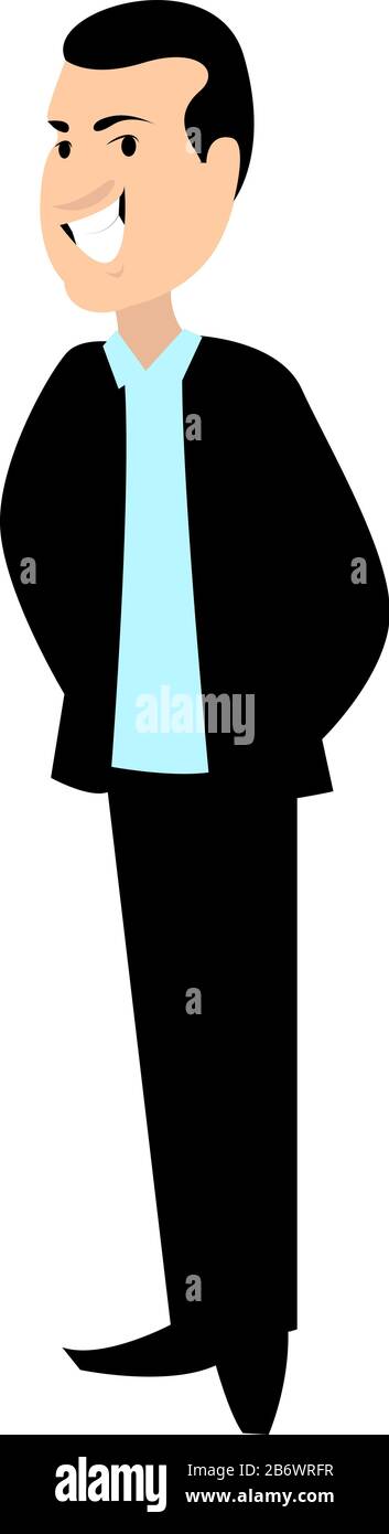 Man in black suit shirt Stock Vector Images - Alamy