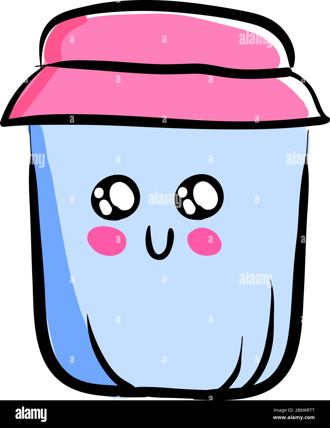 Cute pink cup, illustration, vector on white background Stock Vector ...