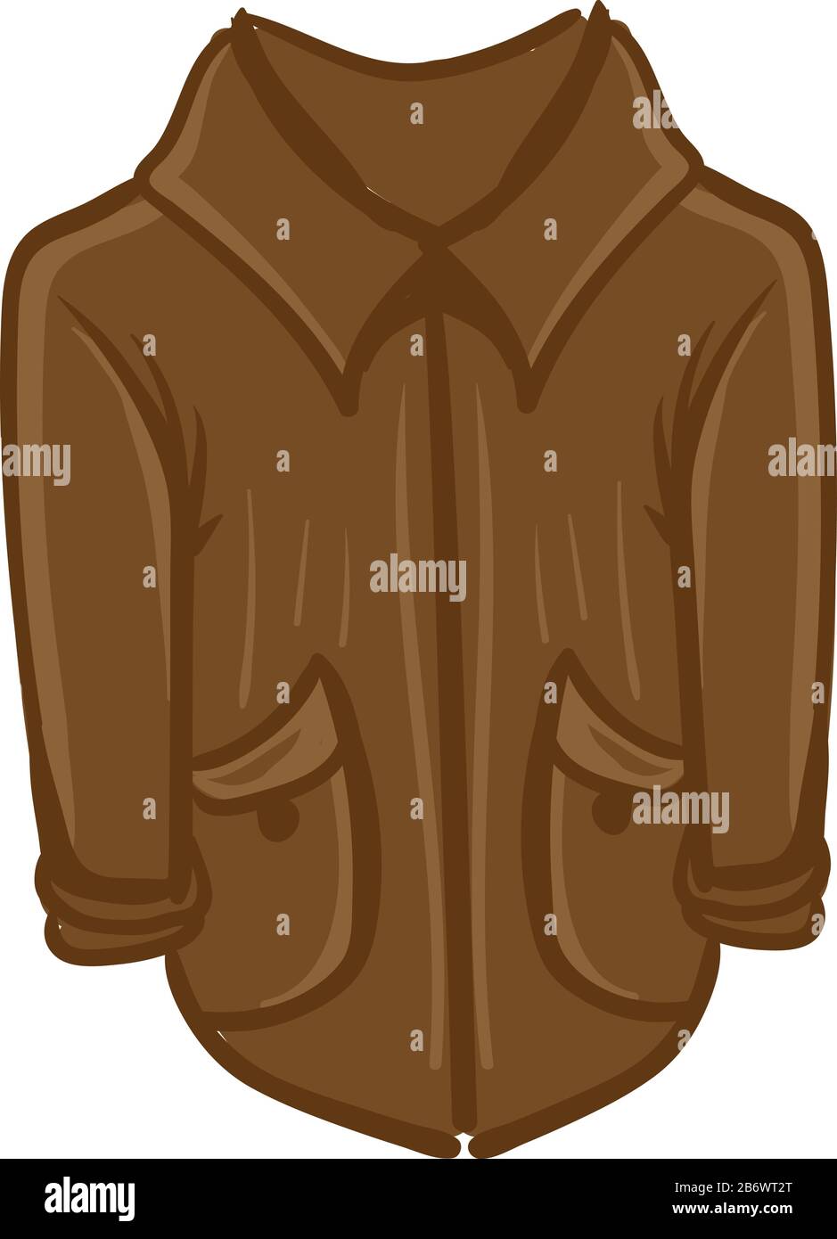 Brown jacket, illustration, vector on white background Stock Vector ...