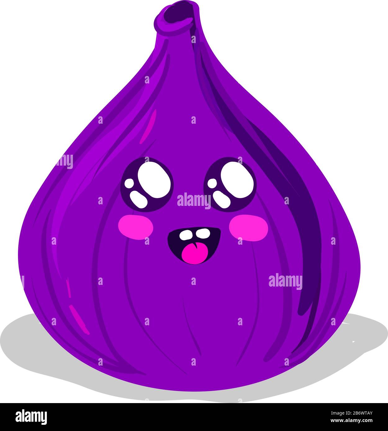 Cute fig, illustration, vector on white background Stock Vector Image ...