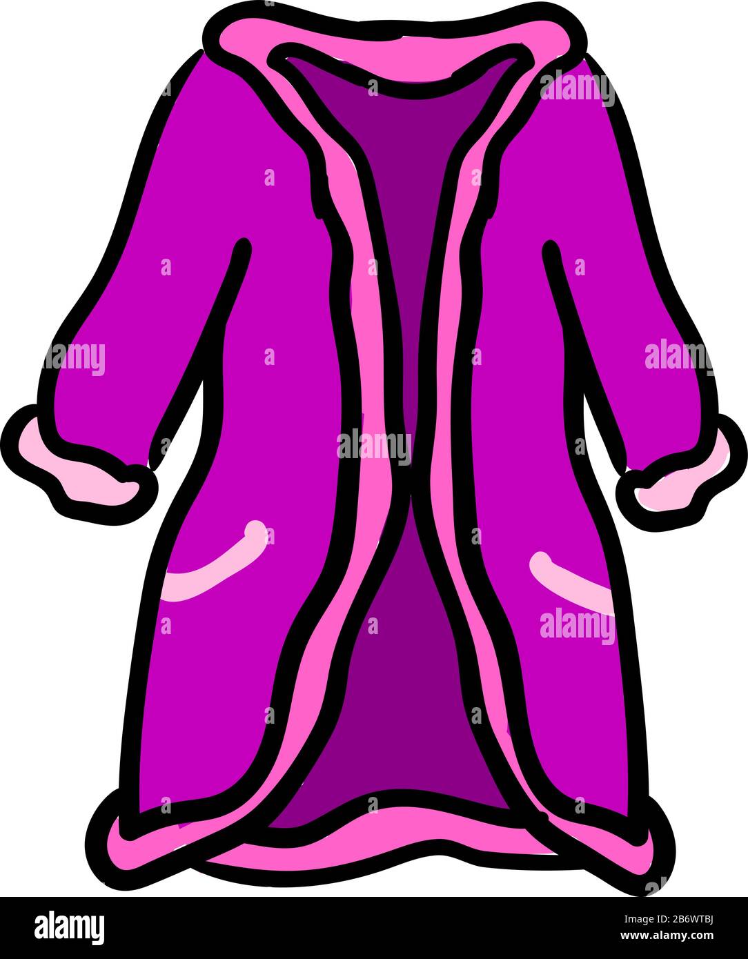 Pink bathrobe, illustration, vector on white background Stock Vector ...