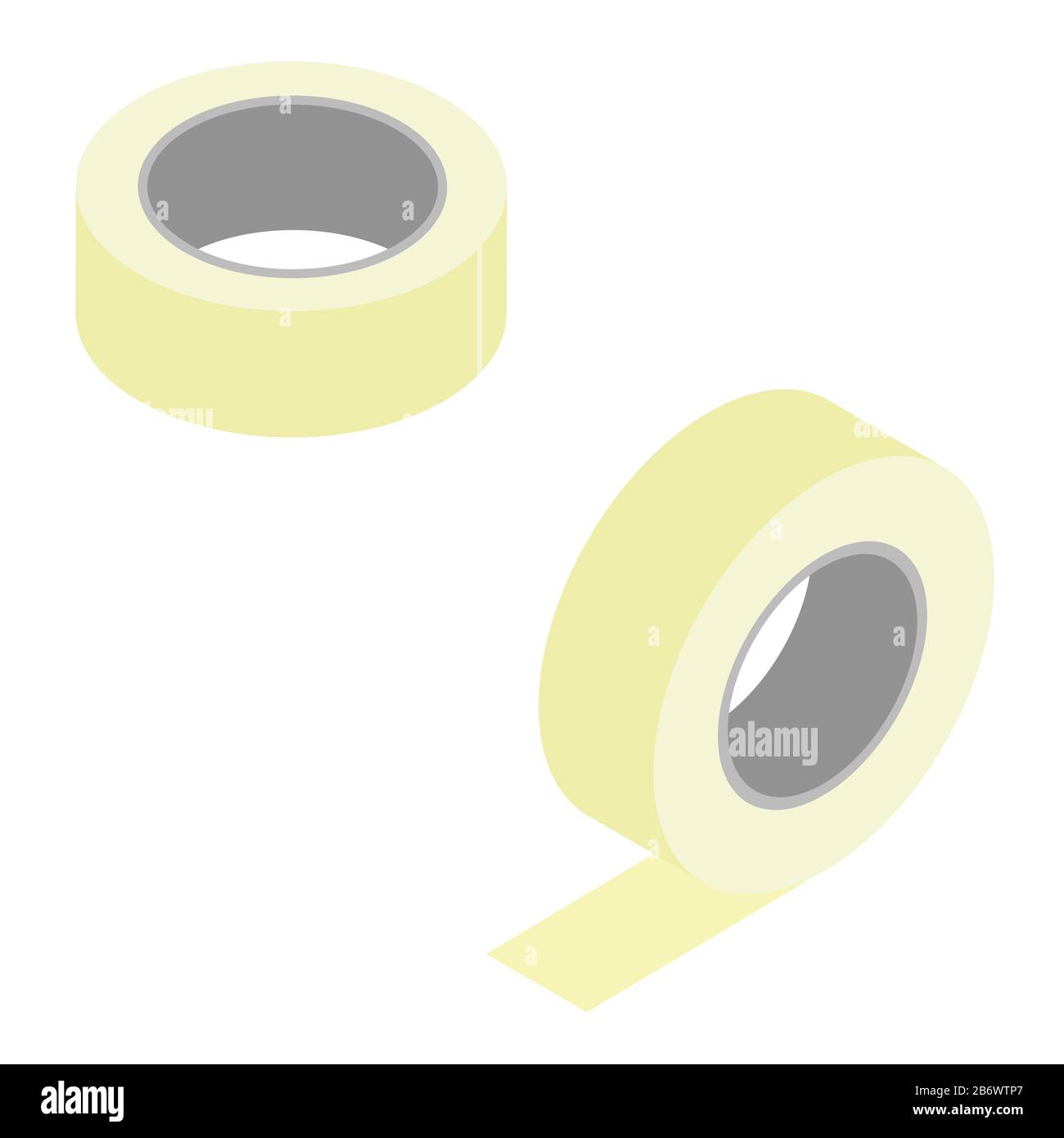 Adhesive tape isolated on white background isometric view. Tape roll ...