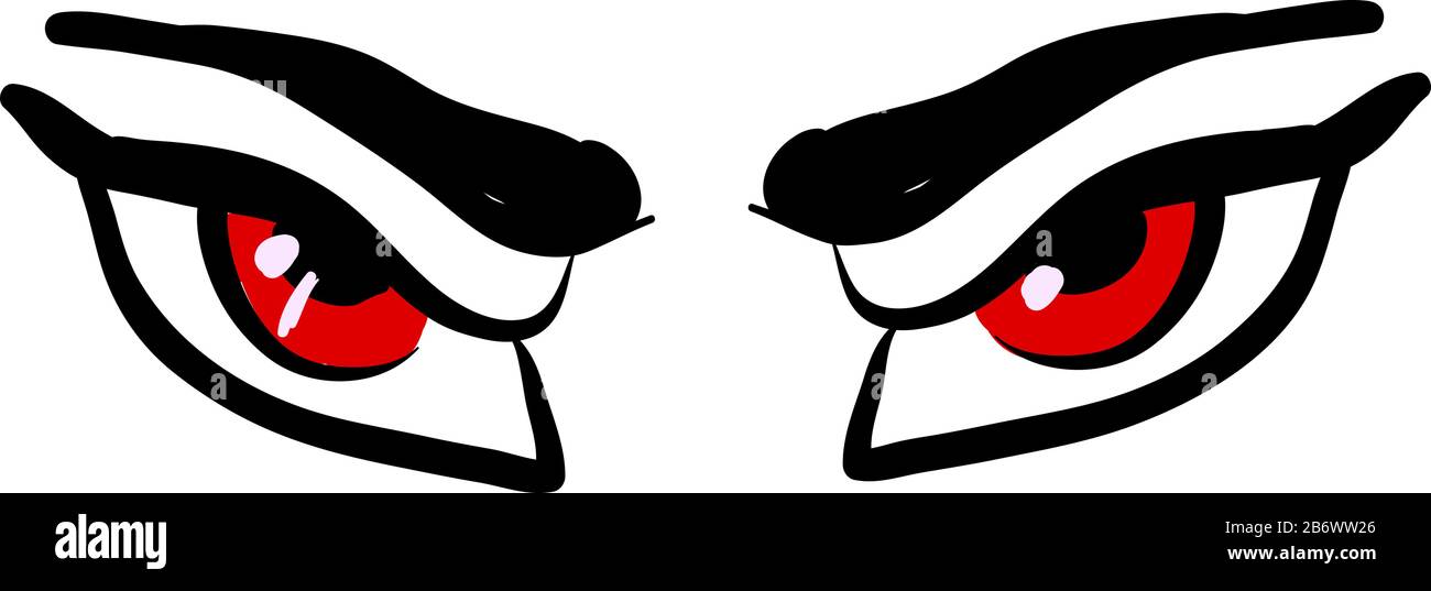 Angry eyes, illustration, vector on white background Stock Vector Image ...