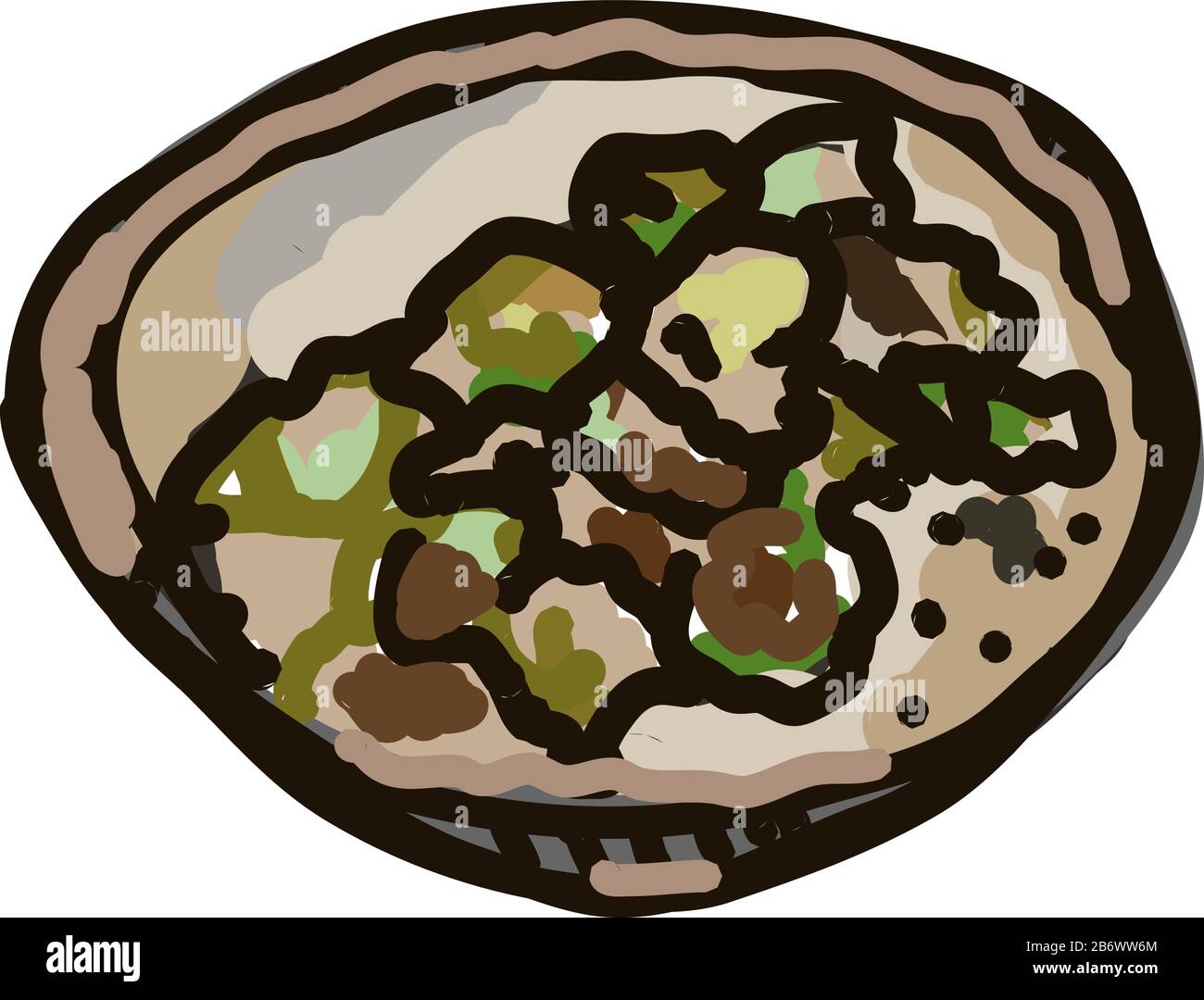 Mushrooms and brussel sprouts, illustration, vector on white background ...