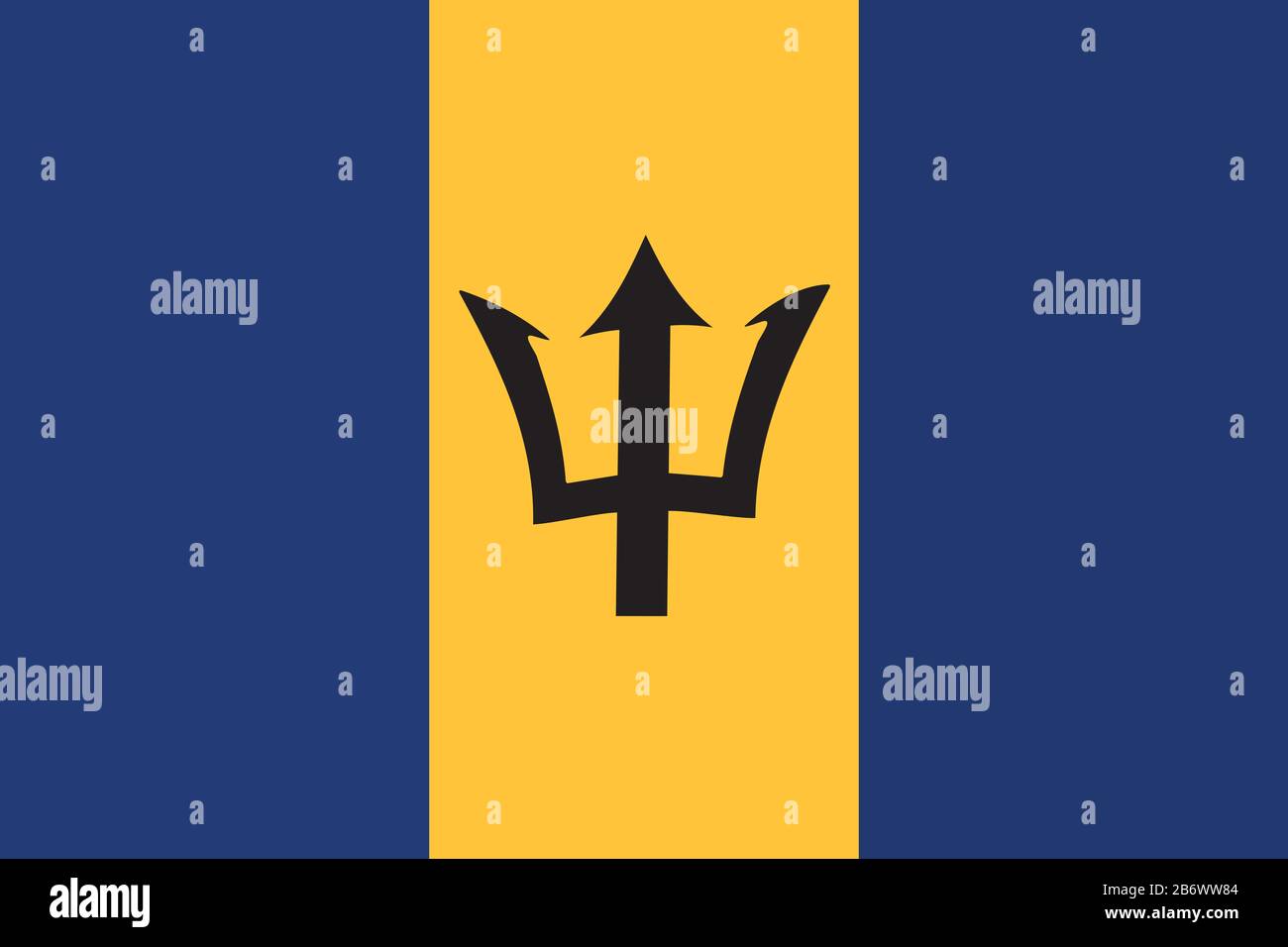 Flag of Barbados - Barbadian flag standard ratio - true RGB color mode ...