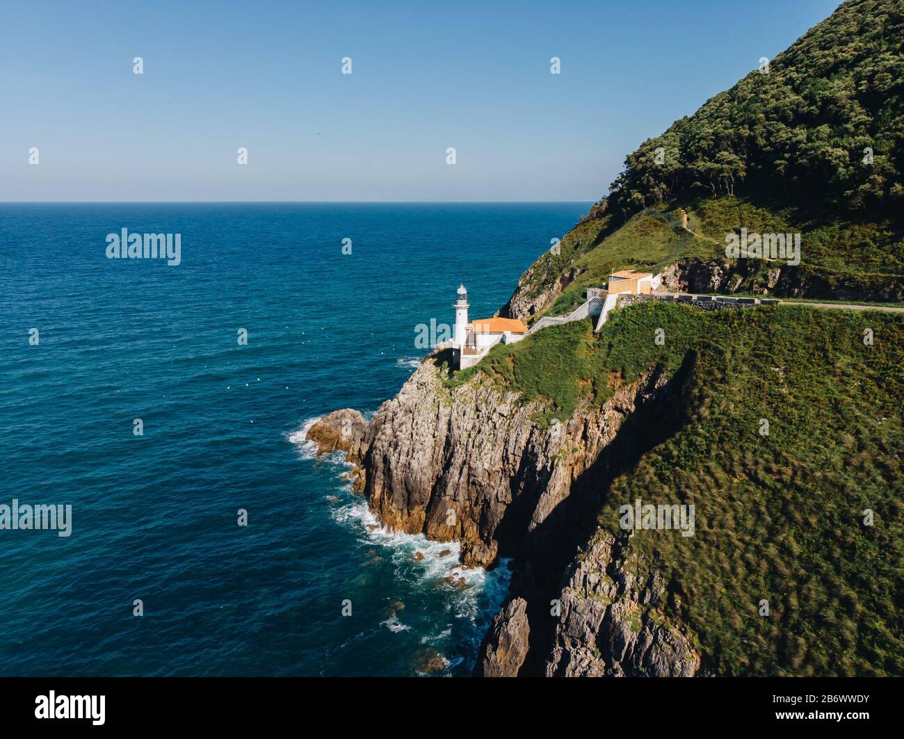 Aerial shot lighthouse on cliff hi-res stock photography and images - Alamy