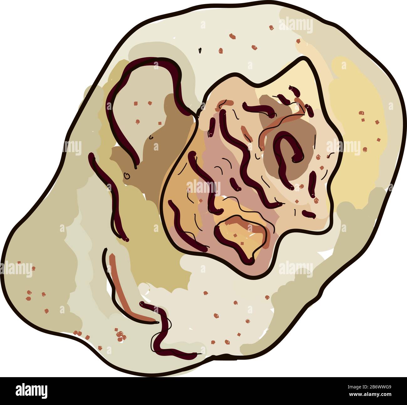 Over easy eggs, illustration, vector on white background Stock Vector ...