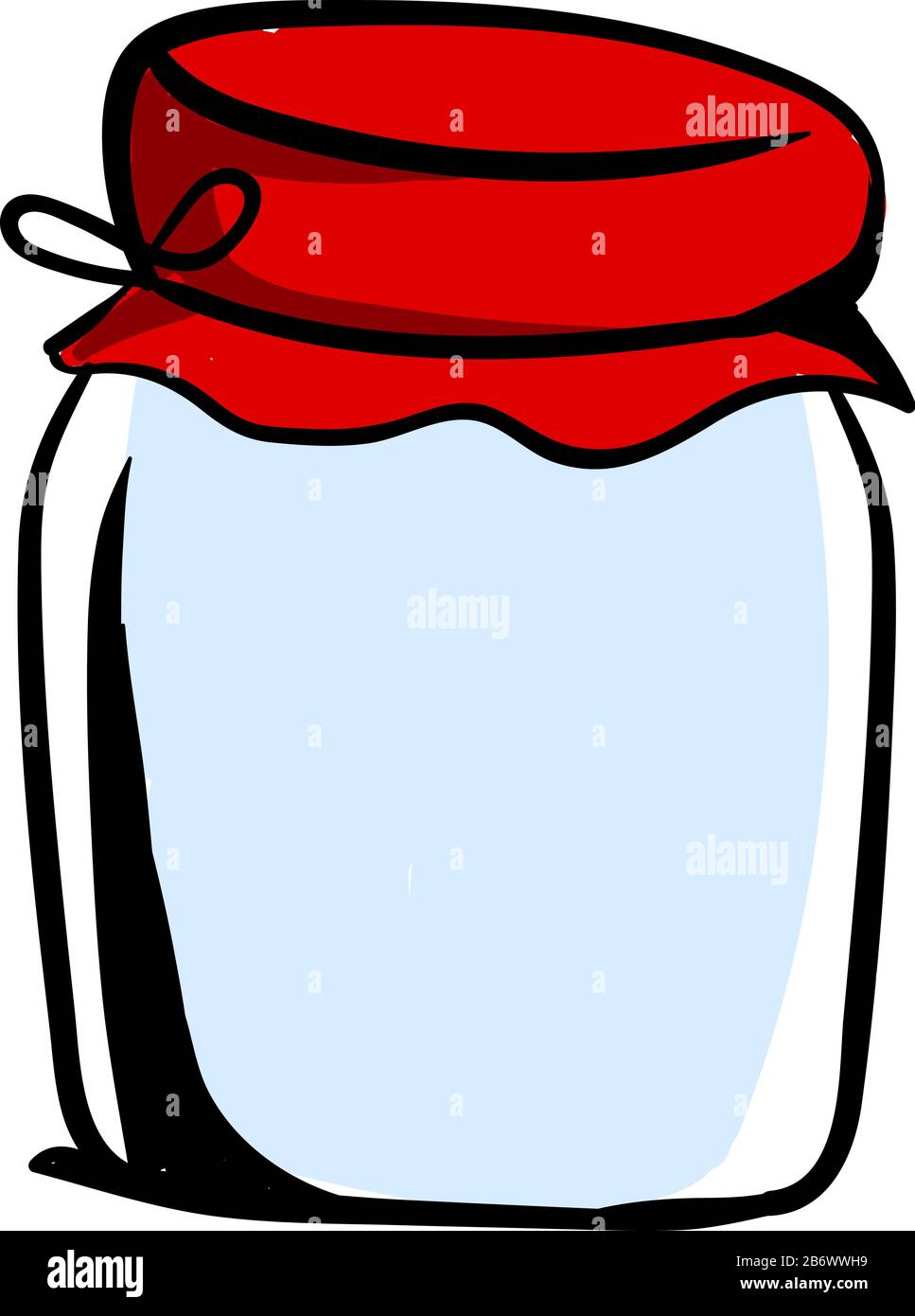 Jar with red cap, illustration, vector on white background Stock Vector ...