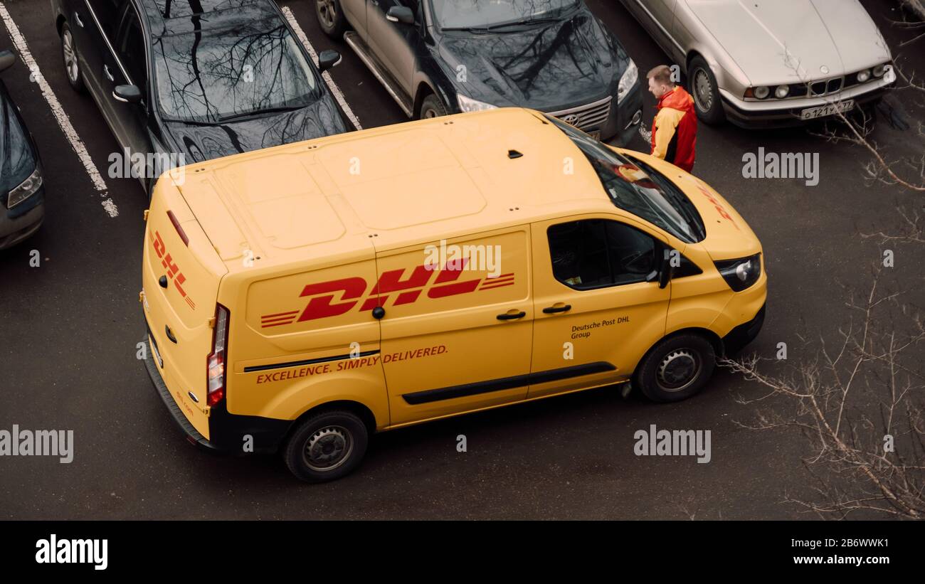 Parcel and express mail division of deutsche post dhl hi-res stock ...