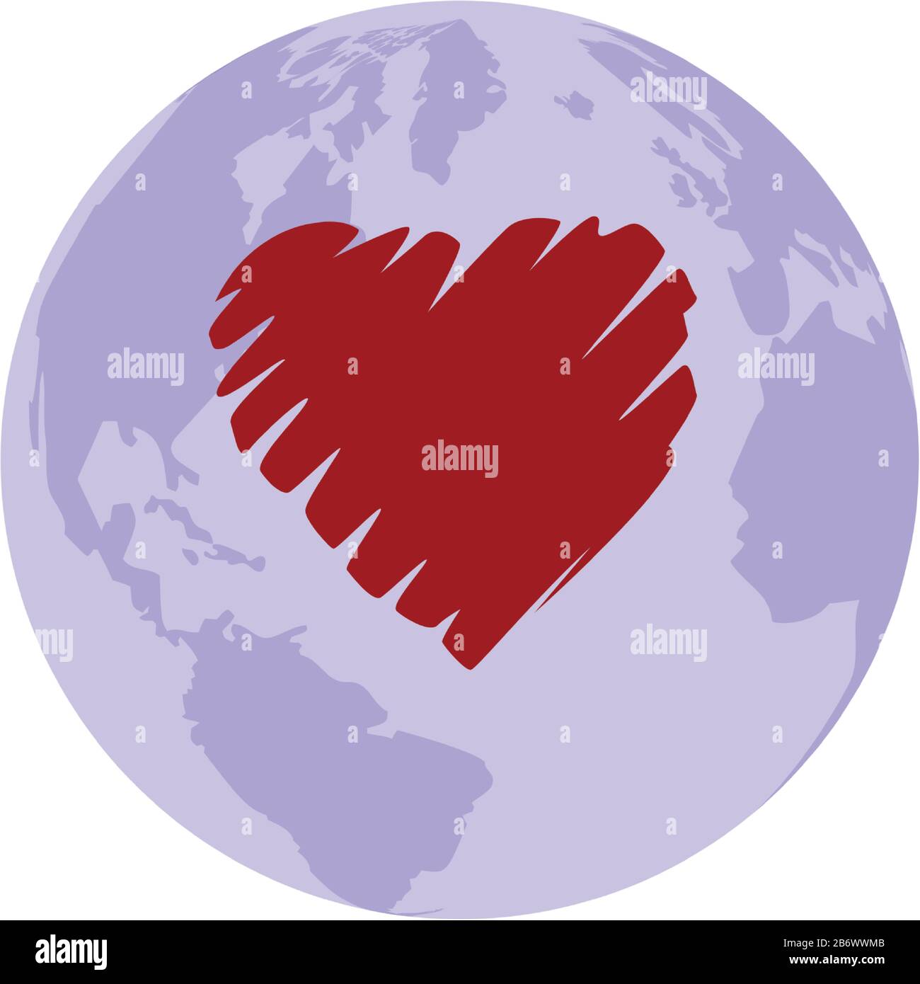 heart world planet earth isolated icon Stock Vector Image & Art - Alamy